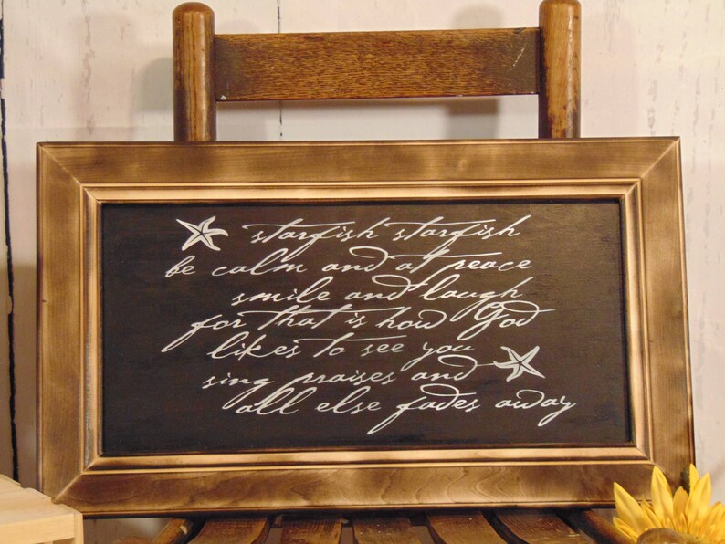 Starfish Poem Sign, Handmade Sign, Wooden Sign, Starfish Decor, Peace ...