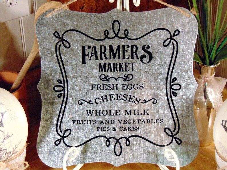 Metal Farmers Market Sign Tin Farm Sign Farmers Market Sign - Etsy