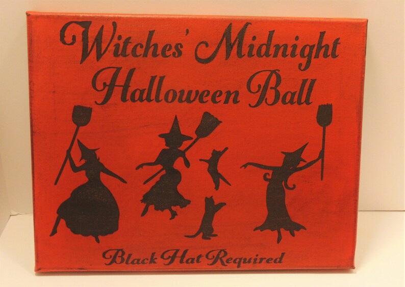 Halloween Witch Midnight Ball Sign - Etsy