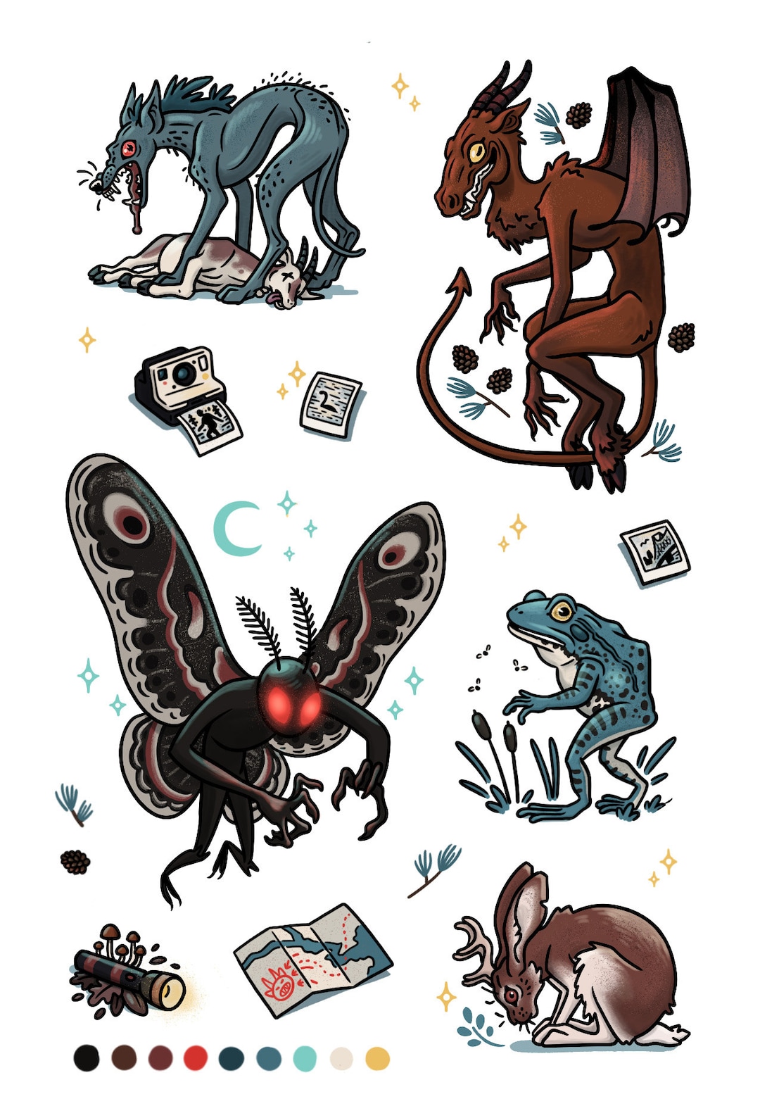 Cryptids Sticker Sheet - Etsy