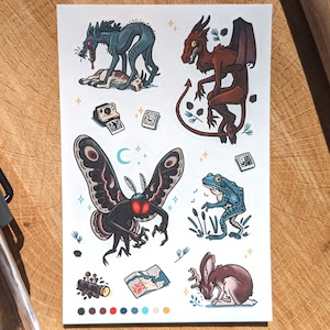 Cryptids Sticker Sheet - Etsy