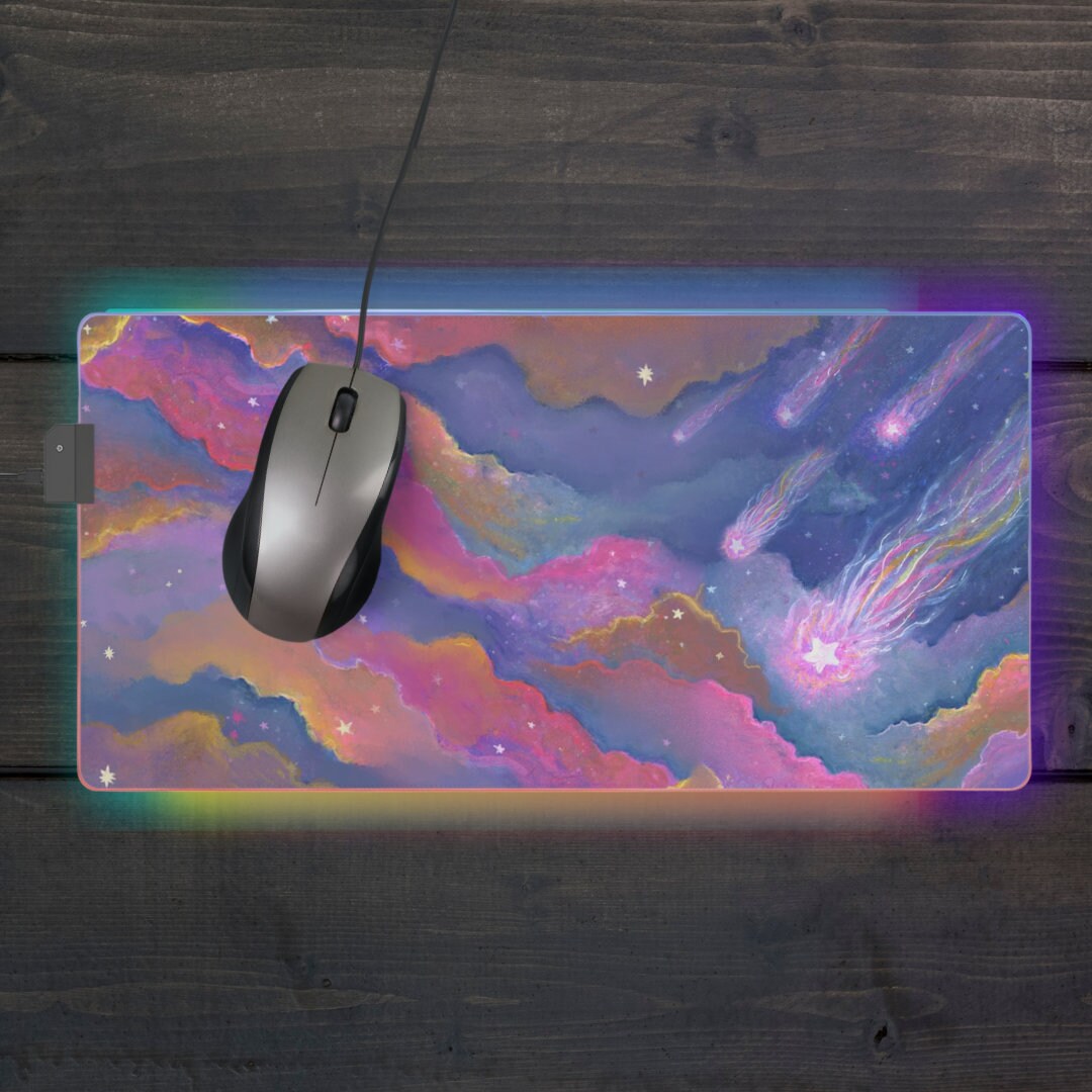 LED Rainbow Mouse Pad Dreams of a Fallen Star Rainbow LED Light Gaming ...