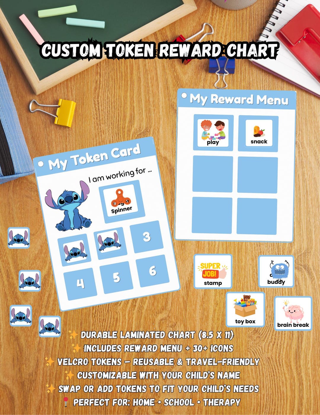 Custom Token Chart With Velcro – Visual Reward System for Kids - Etsy ...