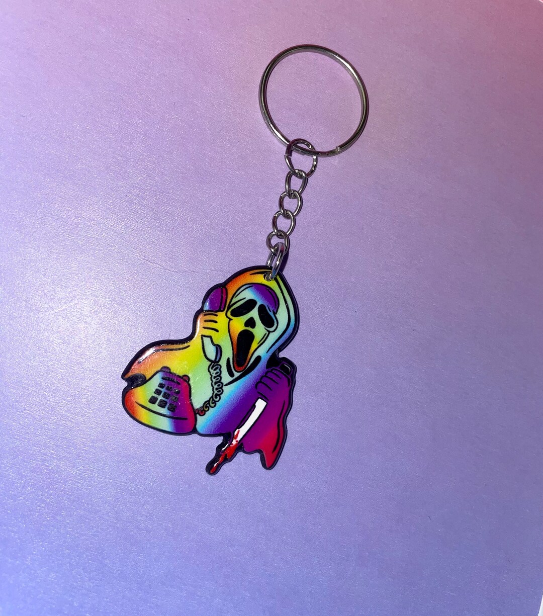 Rainbow Ghost Face Keyring - Etsy