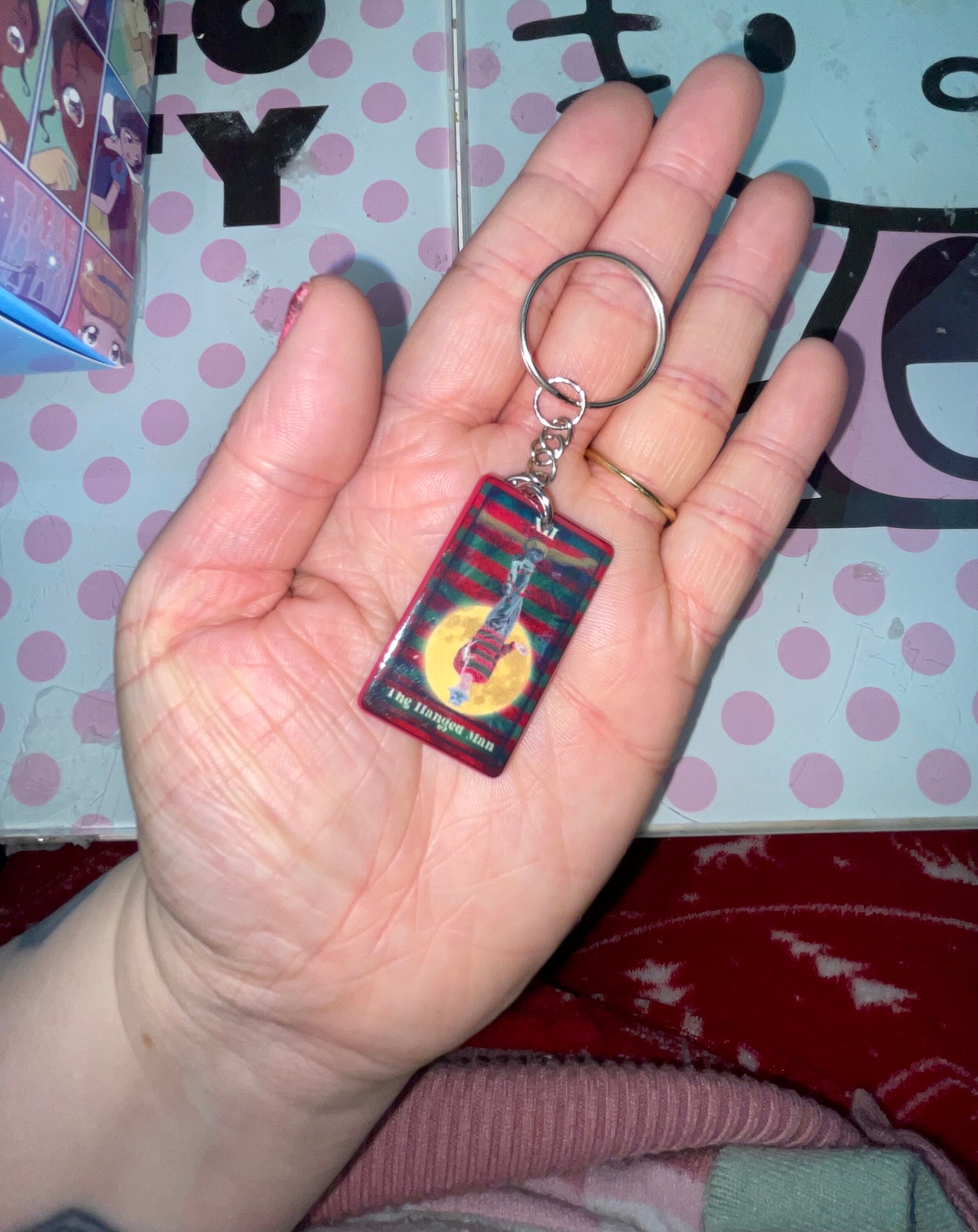 Freddie Kruger the Hanged Man Tarot Card Keyring - Etsy