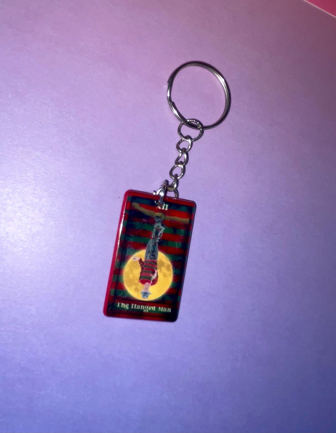Freddie Kruger the Hanged Man Tarot Card Keyring - Etsy
