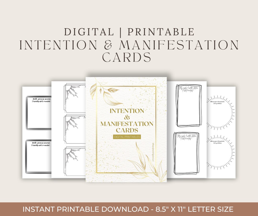 Intention and Manifestation Cards Vol 1: Elegant Minimalism - Etsy