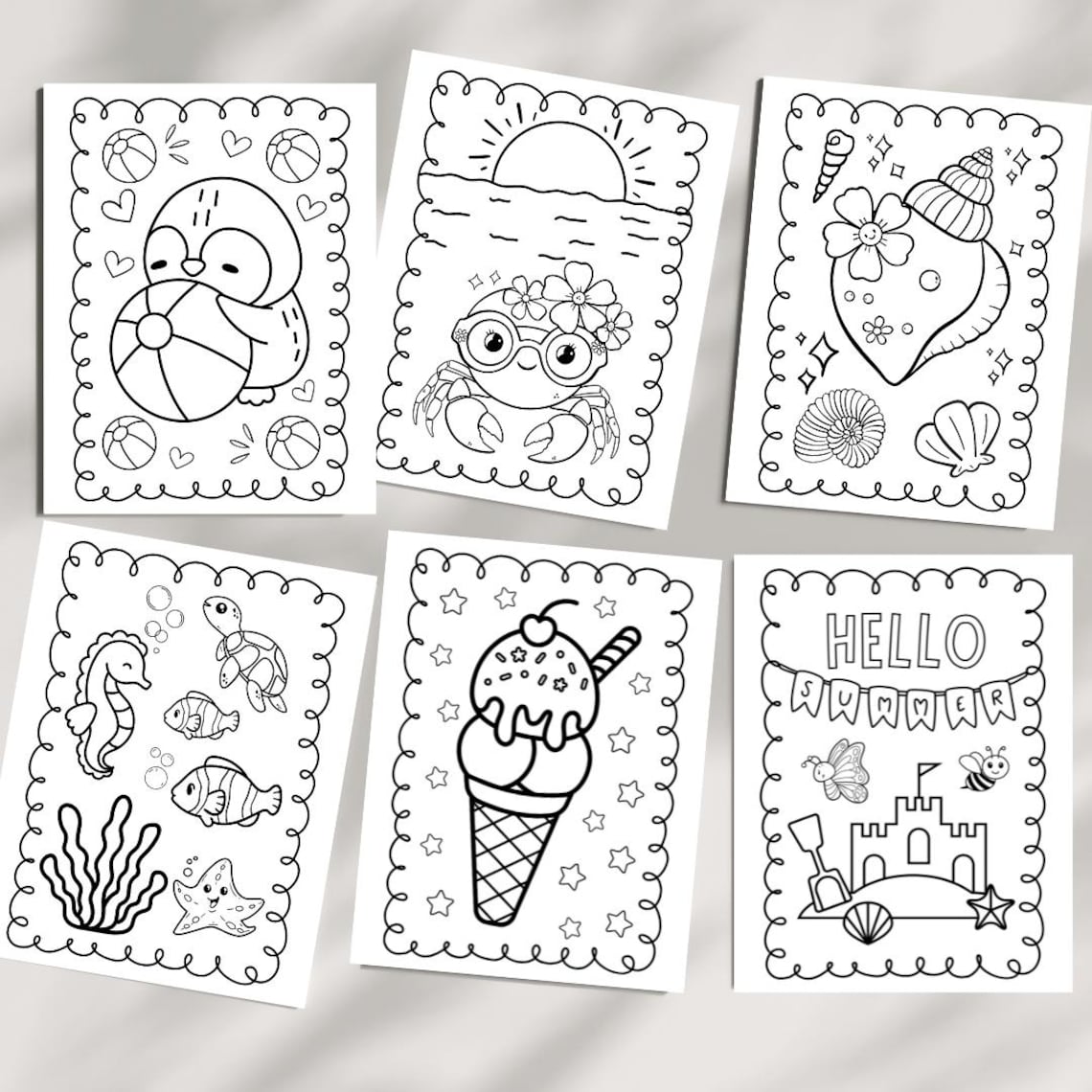 Summer Coloring Pages for Kids Activity With Beach Coloring for Summer ...