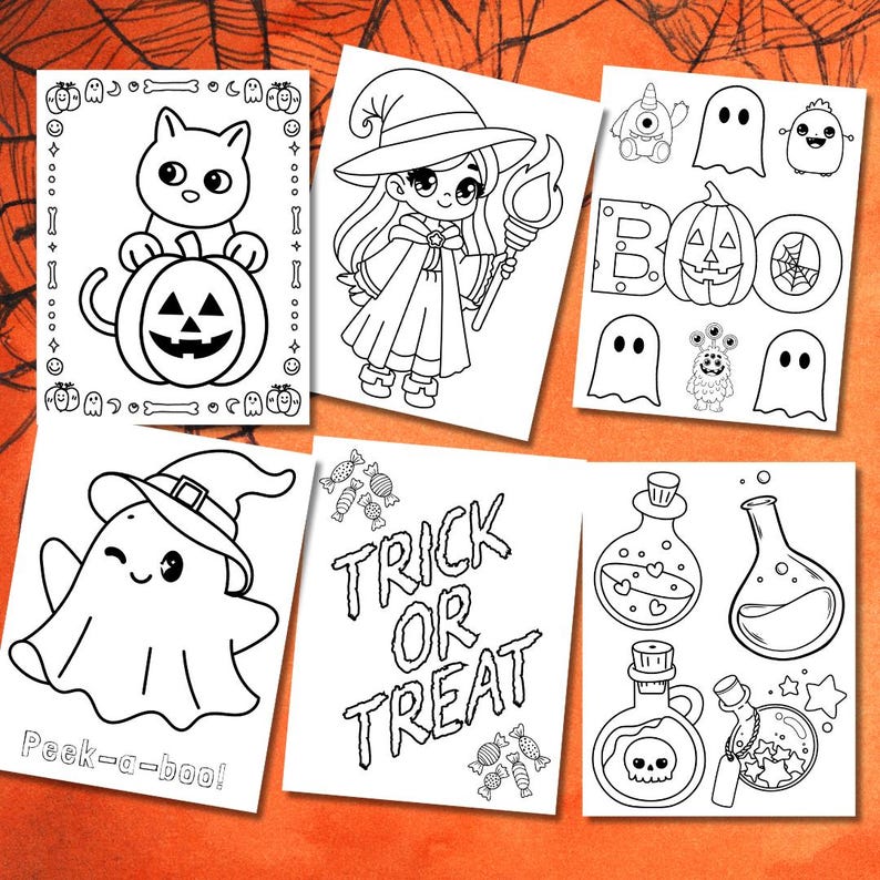 Halloween Coloring Pages for Kids - Cute Spooky Toddler Coloring Book ...