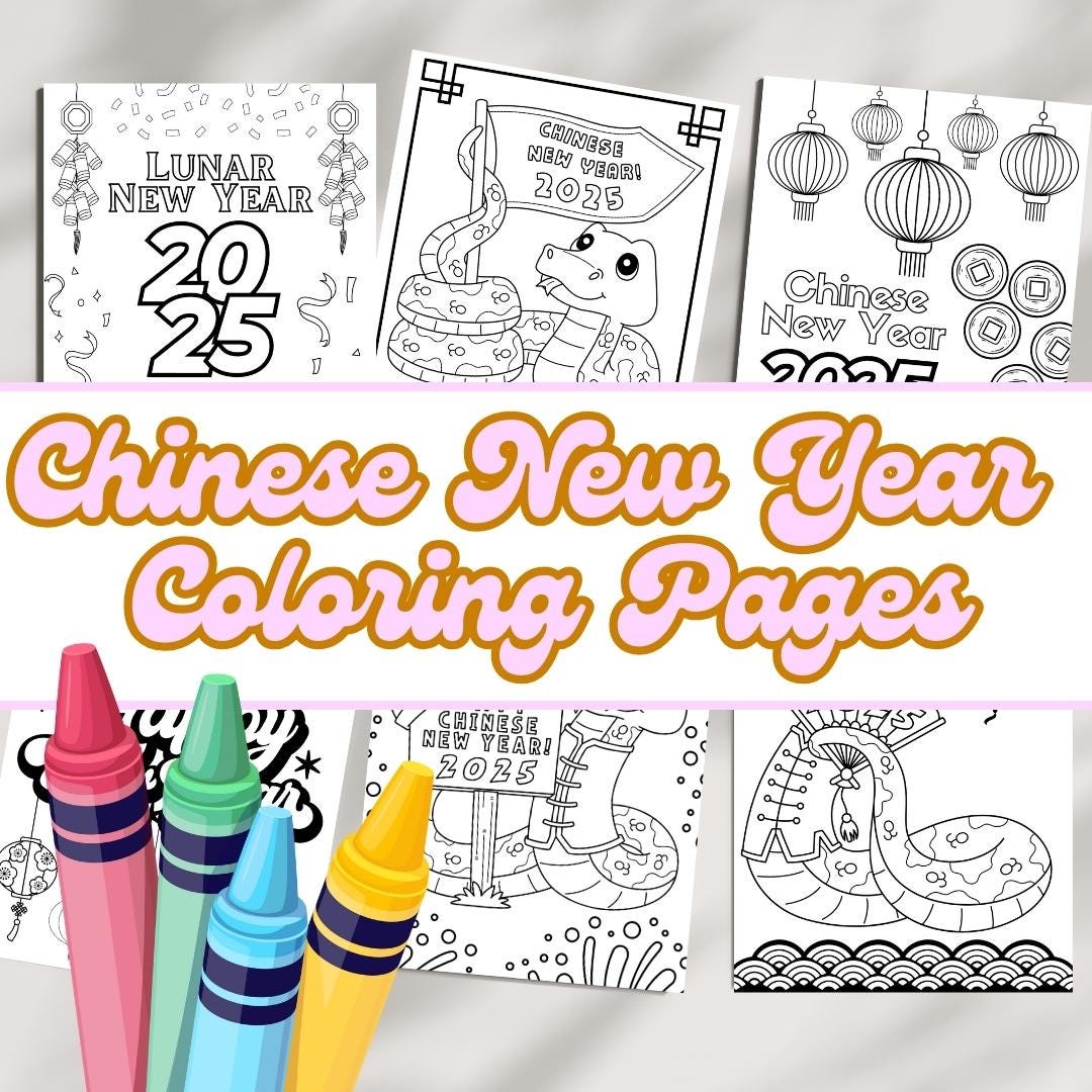 Chinese New Year 2025 Coloring Pages for Kids 10 Sheets - Etsy Australia