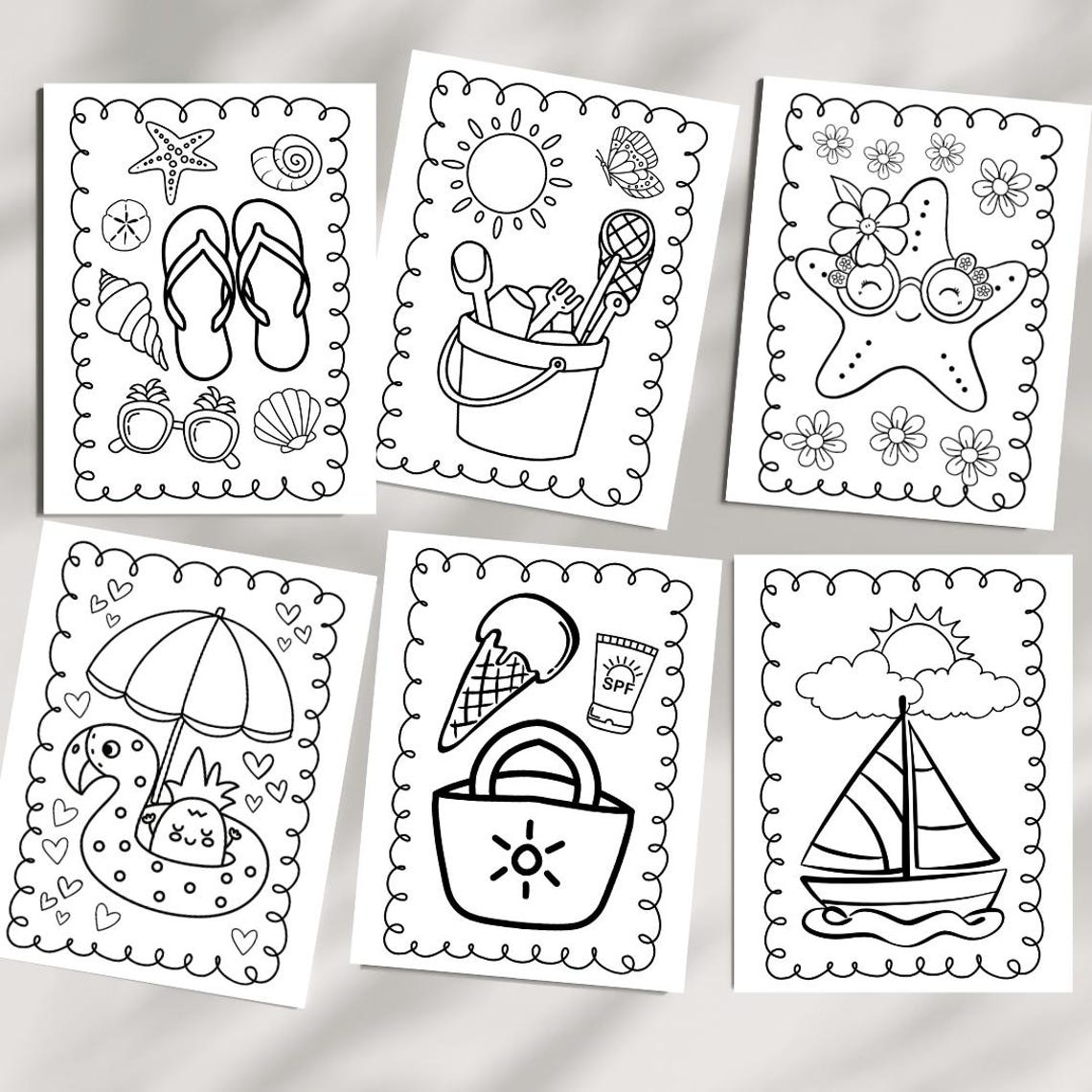 Summer Coloring Pages for Kids Activity With Beach Coloring for Summer ...