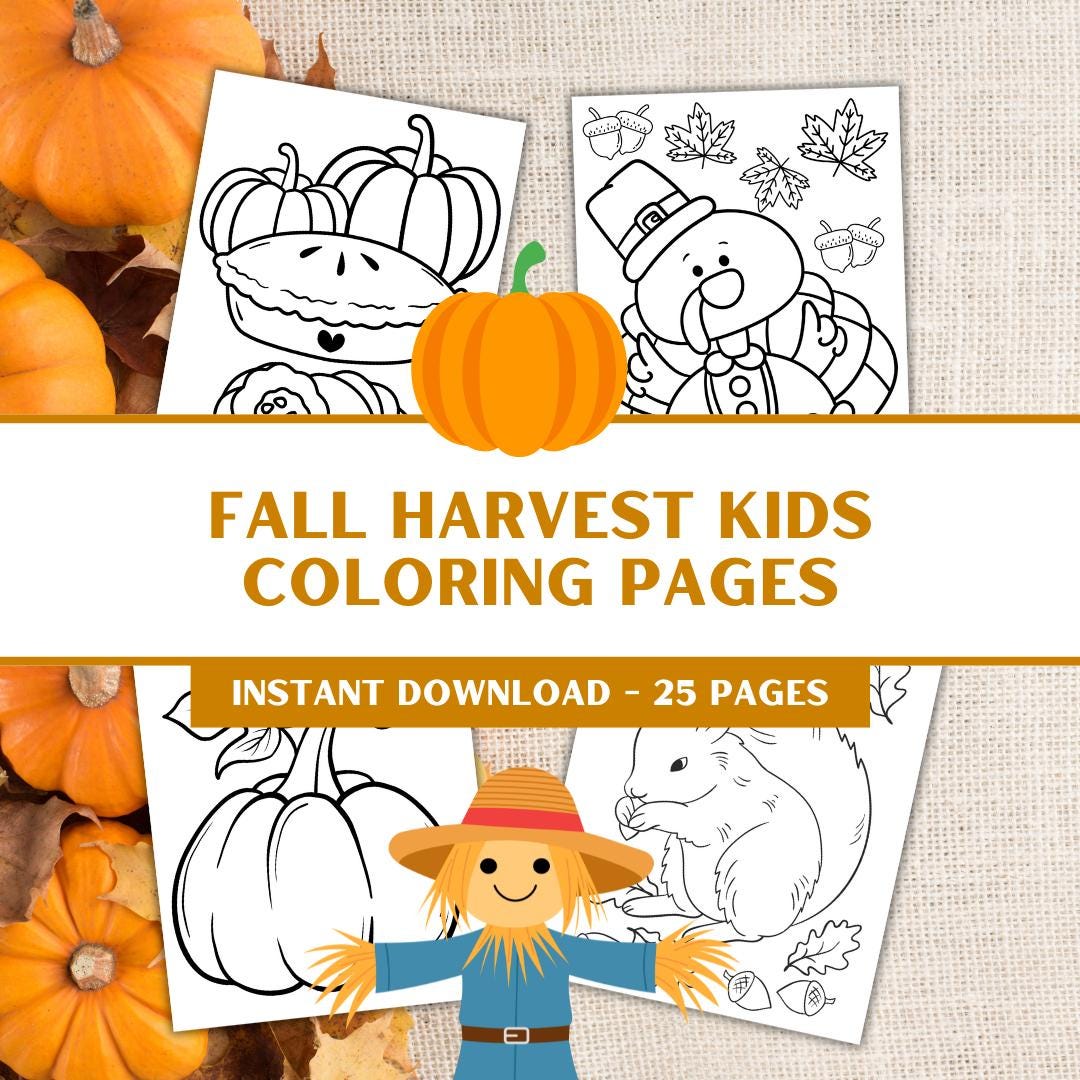Fall Coloring Pages - Toddler Coloring Pages - Thanksgiving Activity ...