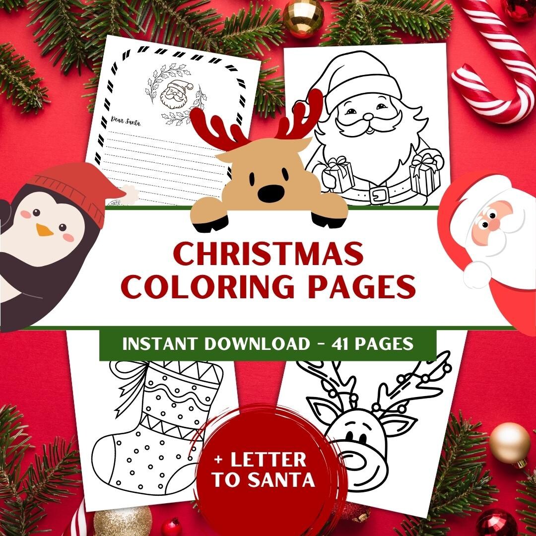 Christmas Coloring Pages With Printable Letter to Santa for ...