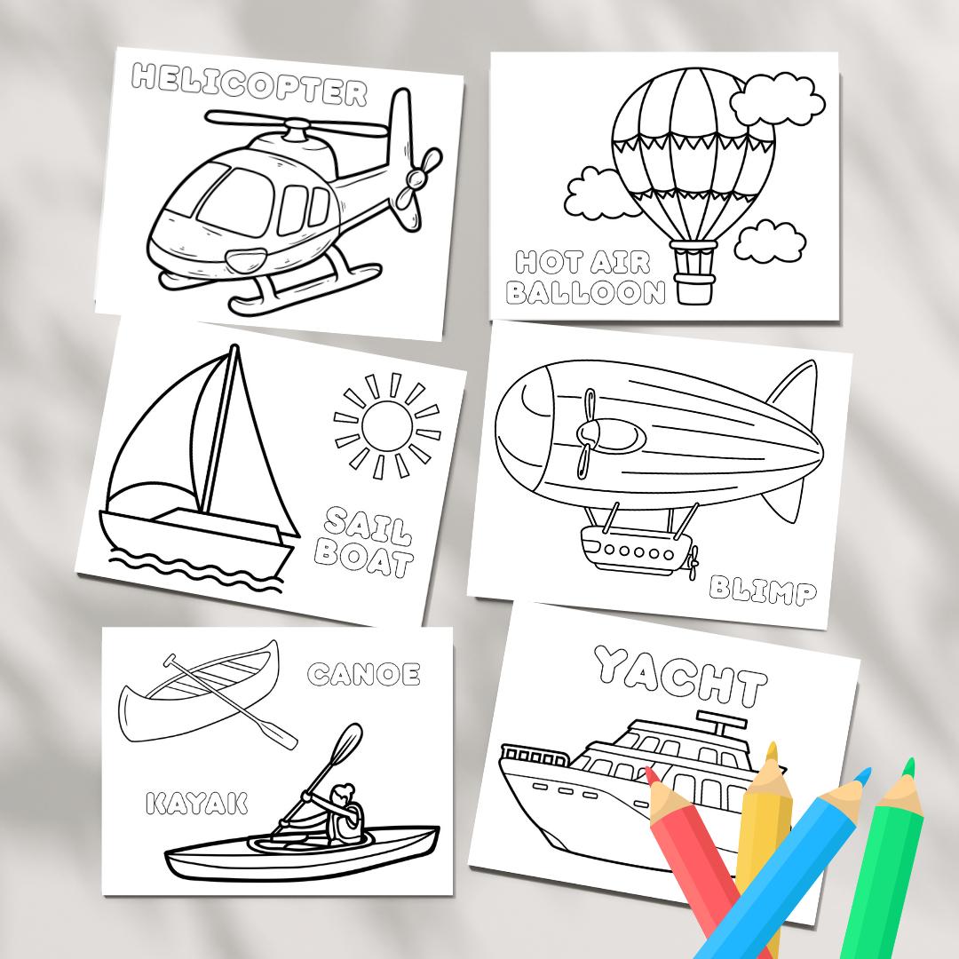 Vehicle Coloring Pages for Kids, Transportation and Things That Go ...