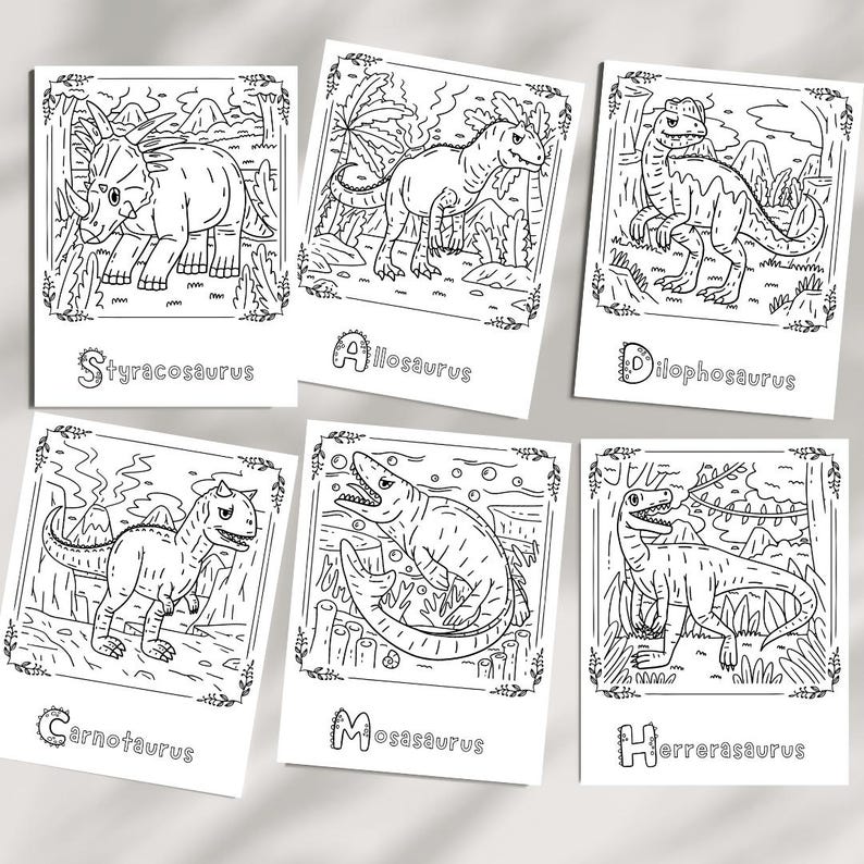 Dinosaur Coloring Pages for Kids Dino Birthday Kids Activity - 33 ...