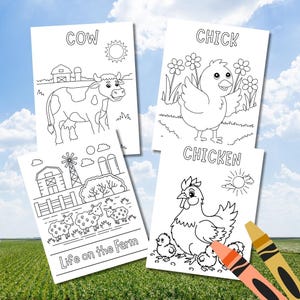 Farm Animals Coloring Pages for Kids With Tractor, Cows, Pigs - Fall ...