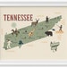 Tennessee Map, the Volunteer State Map, Original Map, Nursery Map, Home ...