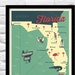 Florida Map, Personalized Family Name, Custom Nursery Map, Home State ...
