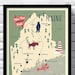 Maine Map the Pine Tree State Map Original Maine Map - Etsy