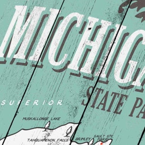 Rustic Michigan State Parks Map Print, Personalized Anniversary Gift - Etsy
