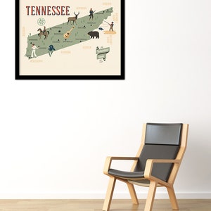 Tennessee Map, the Volunteer State Map, Original Map, Nursery Map, Home ...