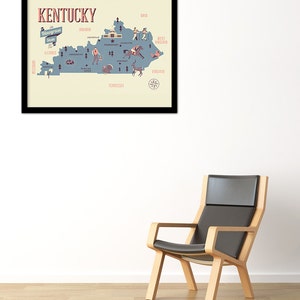 Kentucky Map, the Bluegrass State Map, Original Map, Nursery Map, Home ...