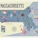 Massachusetts Map, the Bay State Map, Original Map, Nursery Map, Home ...