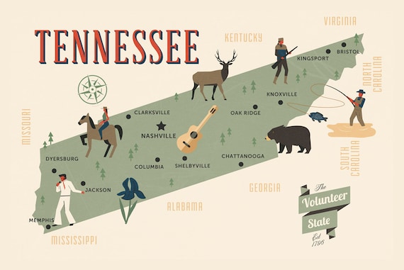 Map Of Attractions In Tennessee