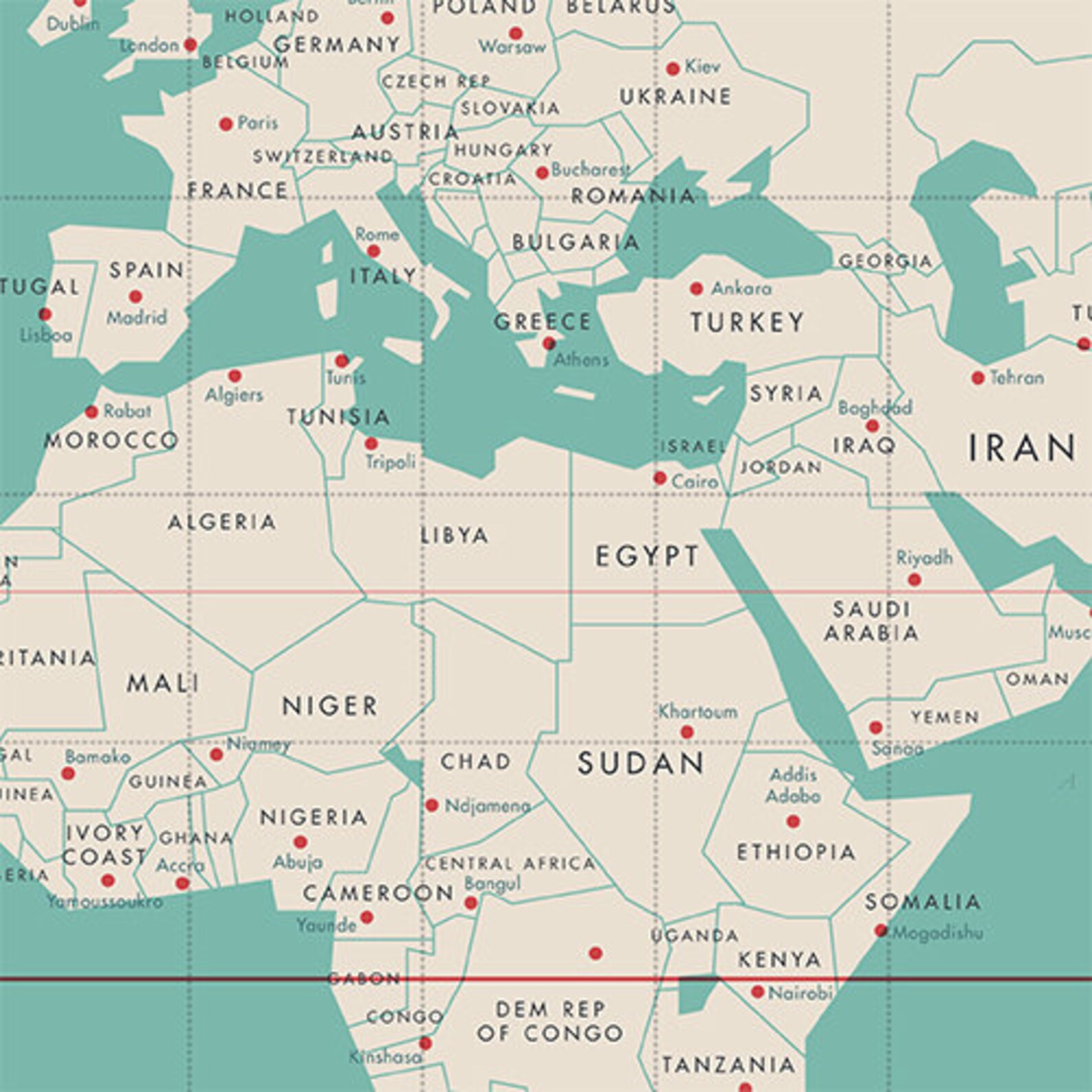 Modern World Map Political World Map Travel Map for Home - Etsy