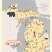 Michigan Map, the Wolverine State Map, Original Map, Nursery Map, Home ...