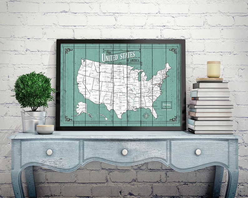 United States Map Map With Quote Gift for Travelers Paper - Etsy