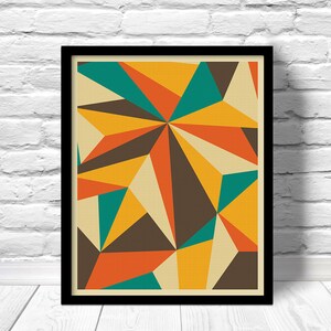 Geometric Print, Retro Poster, Wall Art, Geometric Poster, Wall Decor ...