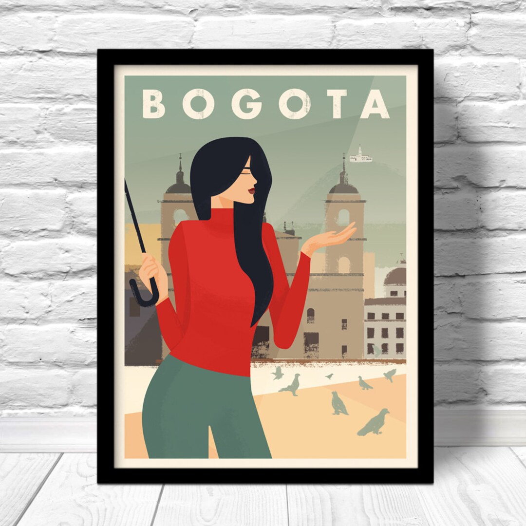 Bogota Poster, Travel Print, Monserrate Poster, Plaza De Bolivar Print ...