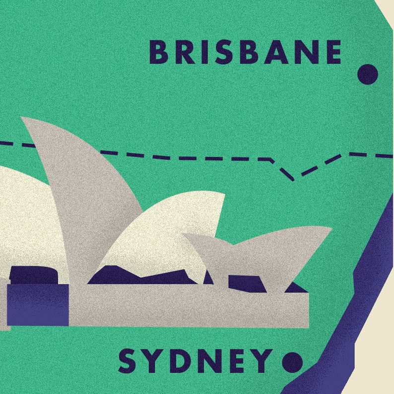 Australia Art Print Pop Art Map Modern Style Country Map - Etsy