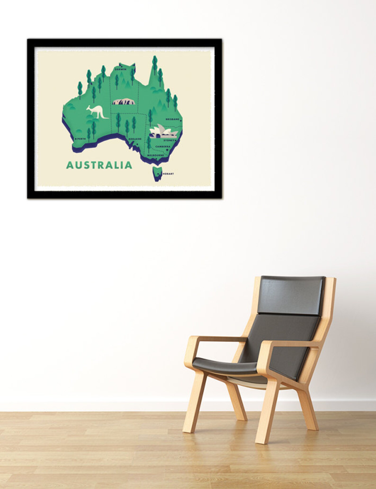 Australia Art Print Pop Art Map Modern Style Country Map - Etsy