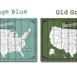 United States Map, Map With Quote, Gift for Travelers, Paper ...