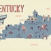 Kentucky Map, the Bluegrass State Map, Original Map, Nursery Map, Home ...
