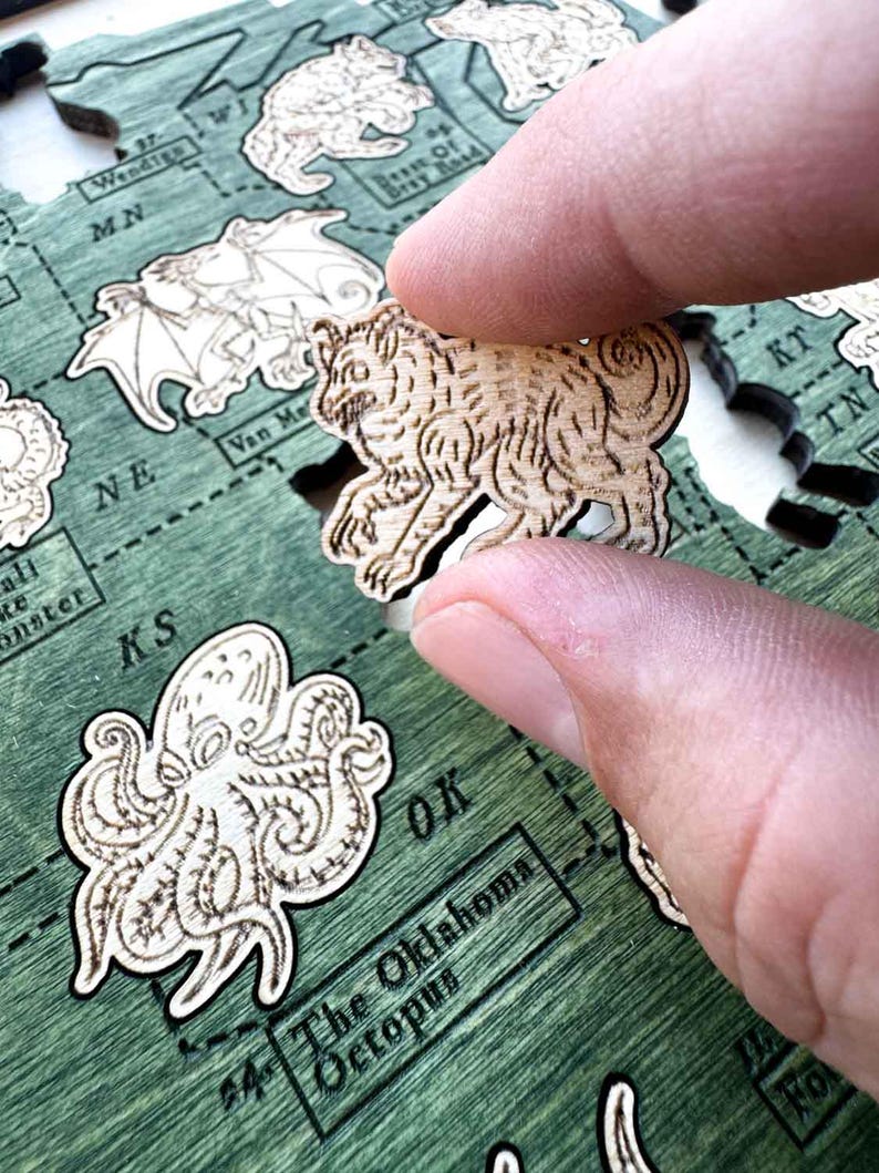 Cryptids Map, Cryptid-themed Gift, Bigfoot, Mothman, Chupacabra ...