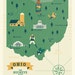 Ohio Map, the Buckeye State Map, Original Illustrated Map, Nursery Map ...