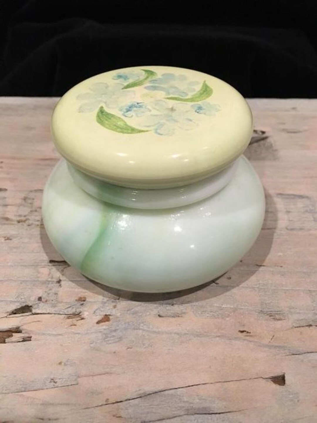 RARE FIND!! Vintage Avon Skin so Soft Green Marble Glass Jar With ...