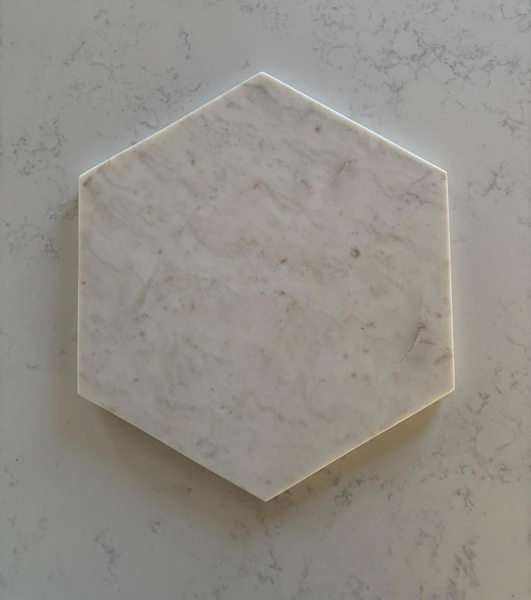 Genuine Marble Hexagon Lazy Susan / Cheese Board / Pastry Board / Large ...