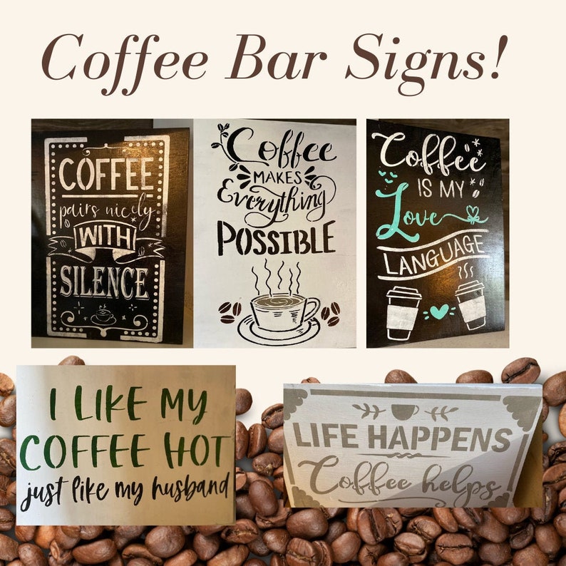 Coffee Bar Signs, Coffee Signs, Kitchen Signs, - Etsy