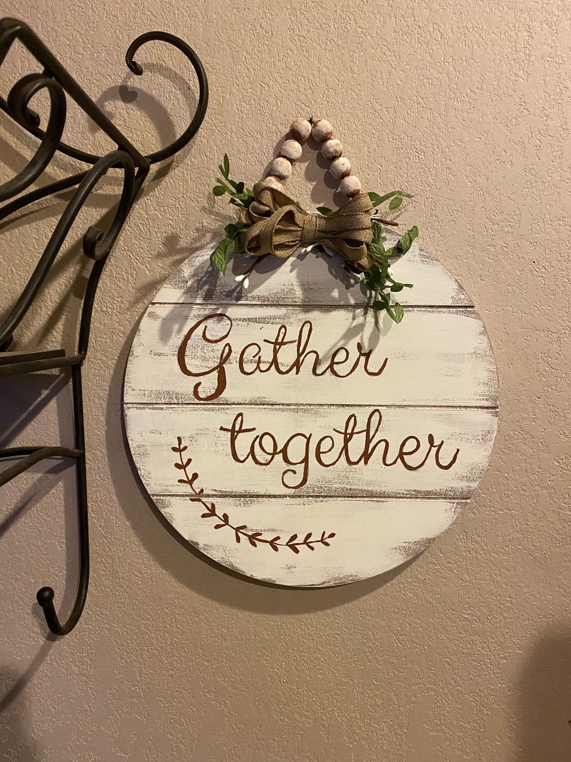 Gather Together Sign Door Hanger Wreath Sign | Etsy