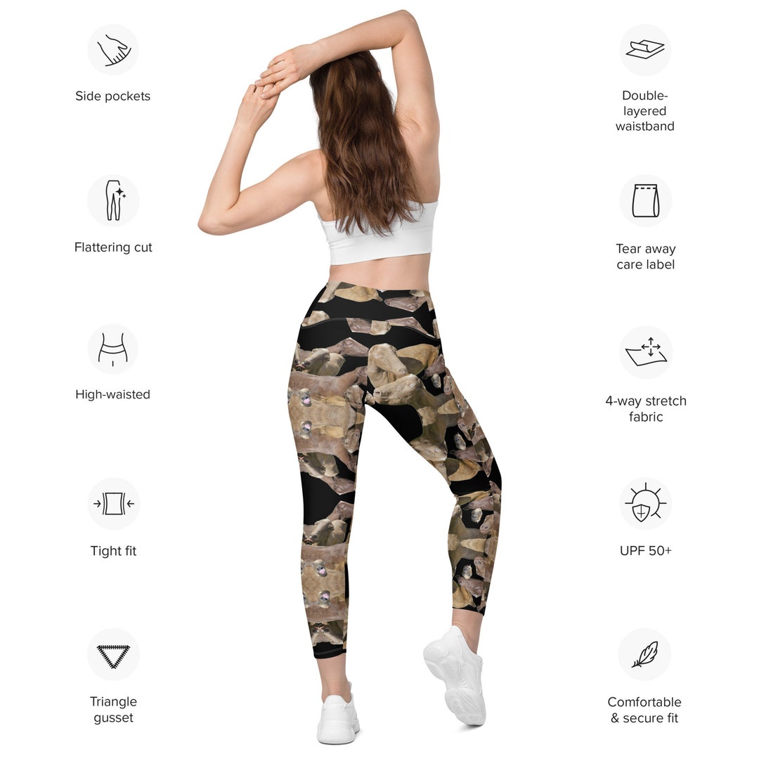 Moosie Goat Leggings W/ Pockets and Black Background - Etsy