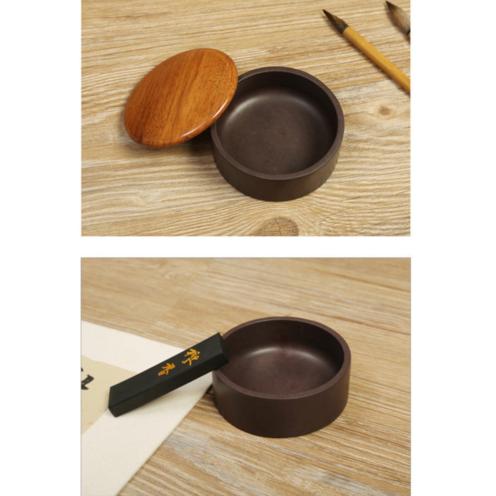 10.1x4.1cm Natural Stone Chinese Inkstone Wooden Lid Cover | Etsy