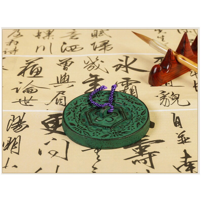 IRON PAPERWEIGHT Chinese Round Refined Cast Iron Paperweight - Etsy