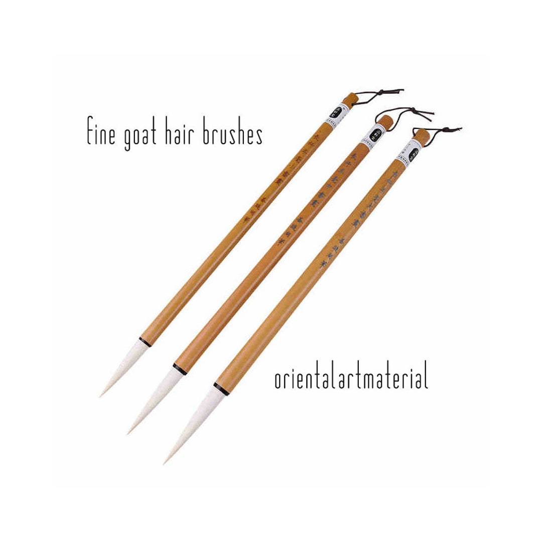 Goat Hair Calligraphy Brush: Long Tip, Bamboo Handle - Etsy
