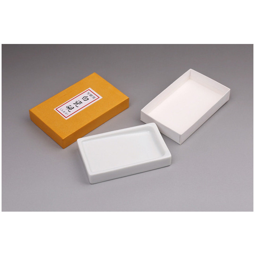 Chinese Ceramic Inkstone Pen Holder Wash Container Bowl 9x5.5cm White ...