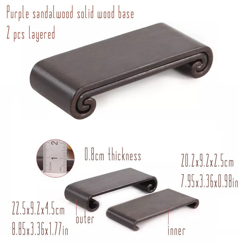 2 Pcs Set Layered Wood Bases Blackwood Red Purple | Etsy