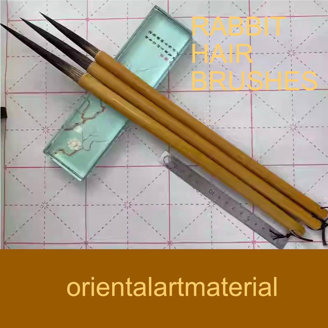 Rabbit Hair Extra Long Brush 3 Styles - Bamboo Handle ...